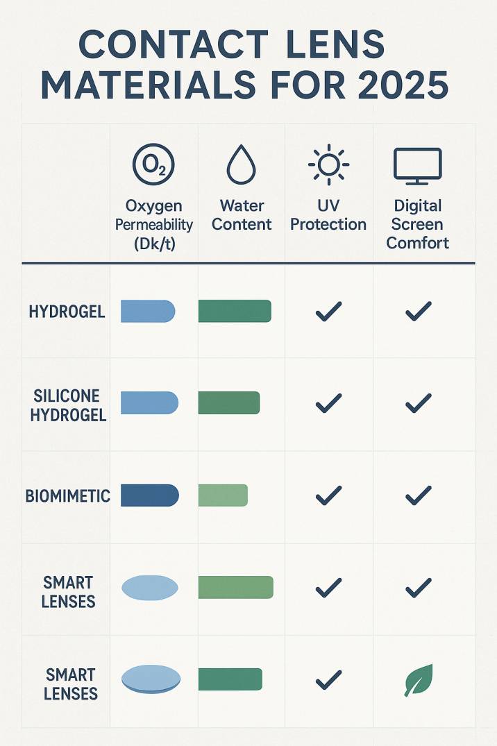 2026 Contact Lens Materials Guide: Daily vs. Monthly [Dk/t Chart]
